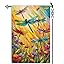 Amazon.com : Jauageon Spring Summer Dragonfly Garden Flag Glass Style ...