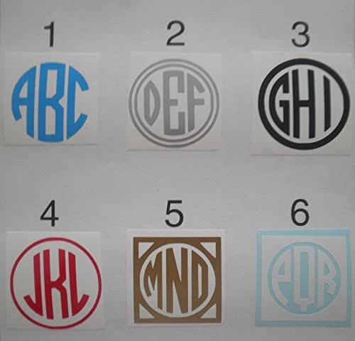 Amazon.com: 2" Circle Monogram Vinyl Decal Sticker Choose your Design ...