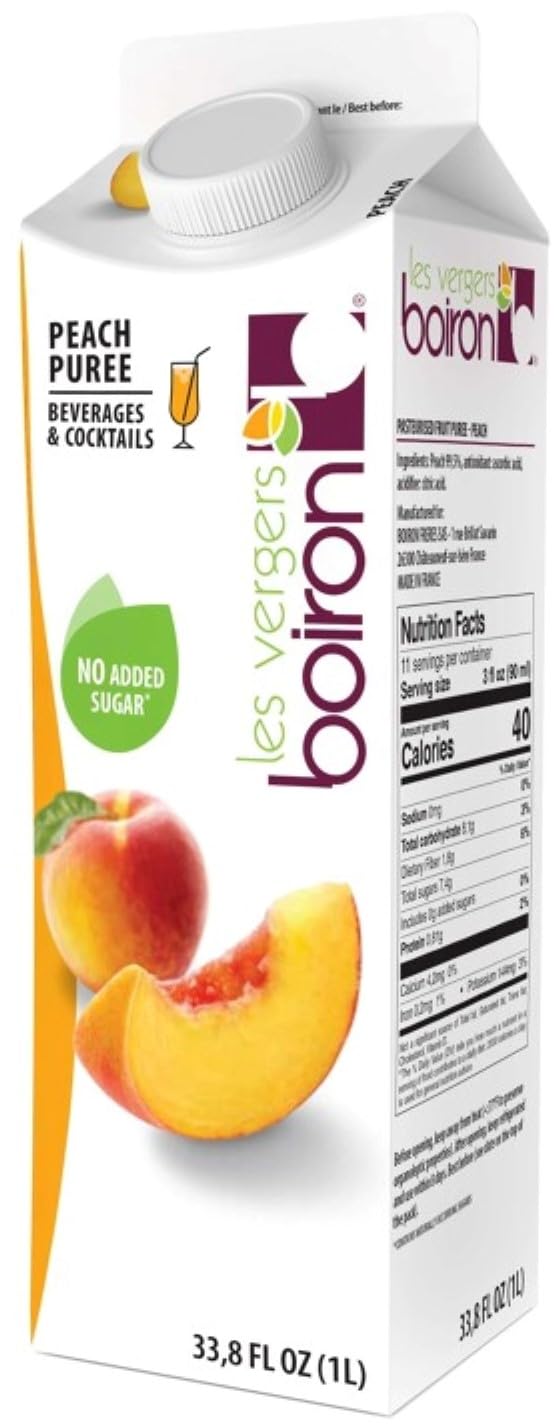 Amazon.com : Les Vergers Boiron Peach Fruit Puree, 100% Fruit, All ...