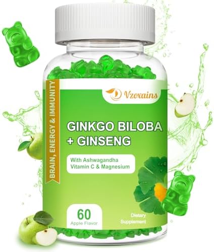 Amazon.com: VZOXAINS Ginkgo Biloba Gummies with Ginseng and Magnesium ...