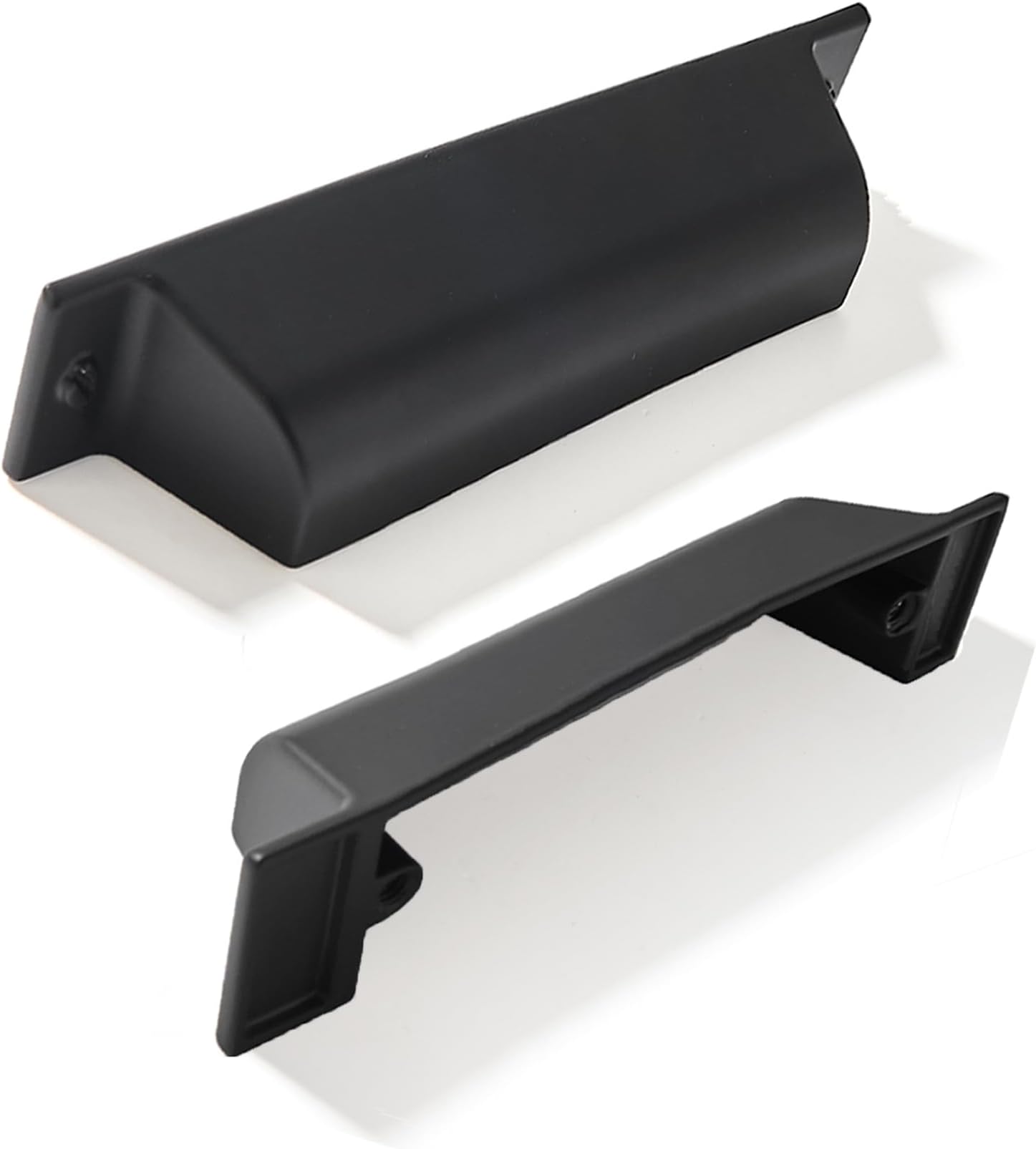 Quluxe 3.5" Drawer Pulls Flat Black Cabinet Cup Pulls Kitchen Hardware ...