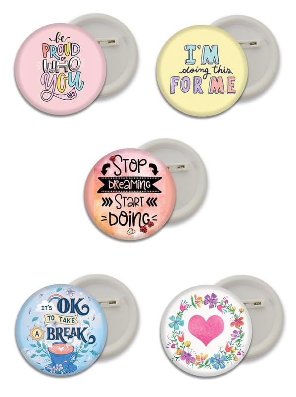 Buy D2C® Plastic Motivational Quotes Round Pin Button Badge - Perfect ...