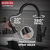 Delta Faucet Lenta Matte Black Kitchen Faucet Touch, Soap Dispenser ...