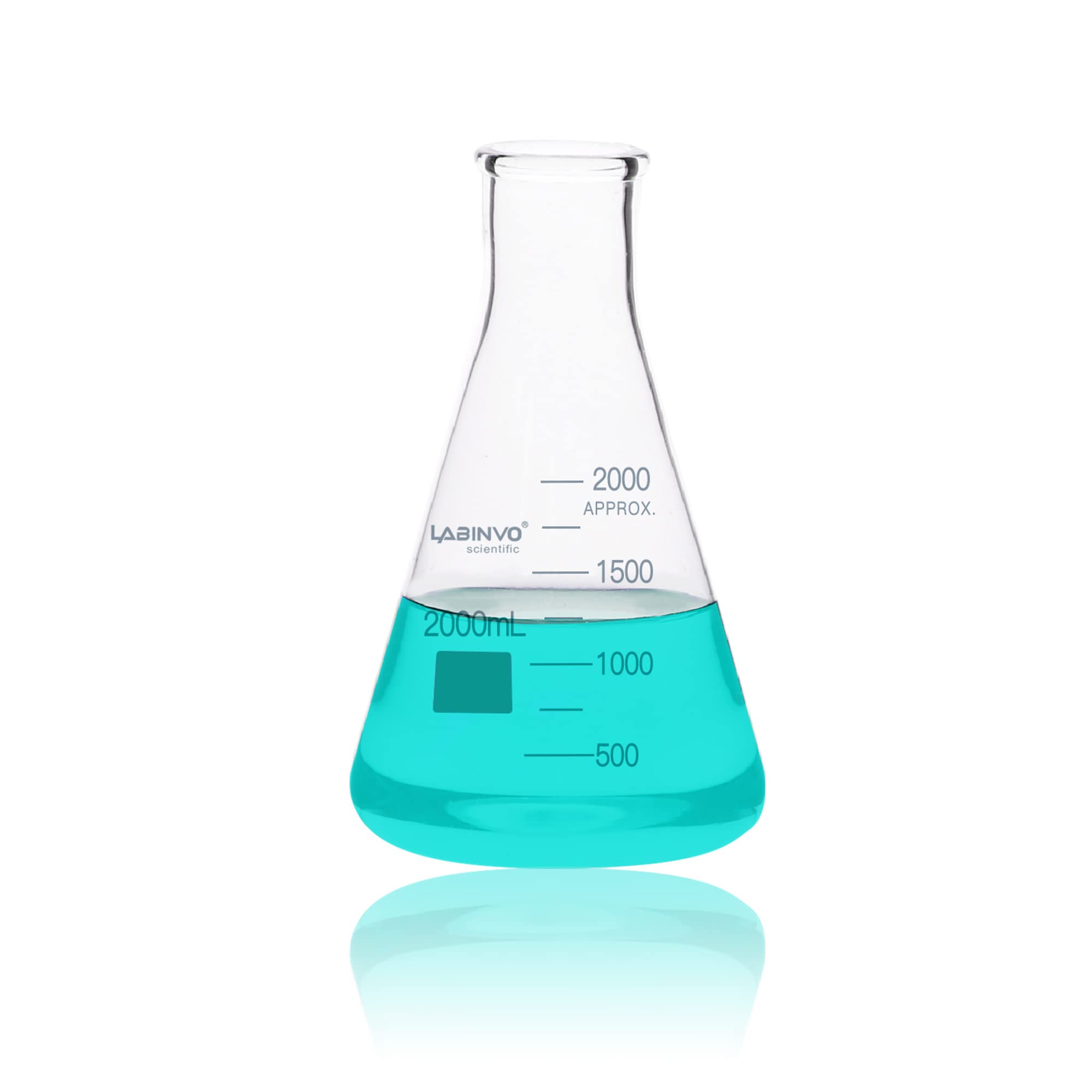 Snapklik.com : LABINVO 2000ML Glass Erlenmeyer Flask, Narrow Mouth ...