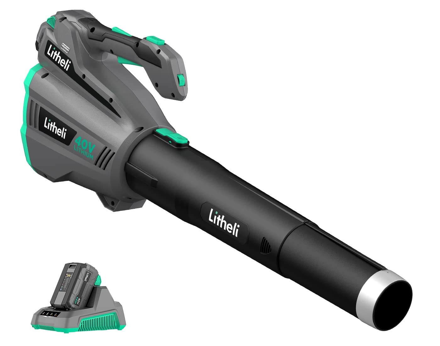 Snapklik.com : Litheli Cordless Leaf Blower 40V, 480 CFM Battery Leaf ...
