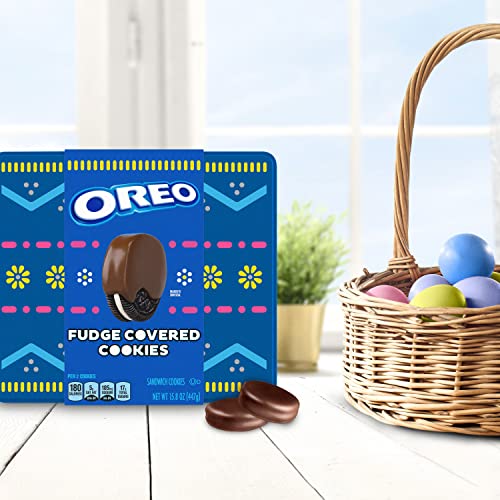OREO Fudge Covered Chocolate Sandwich Cookies, Easter Cookies Tin, 15.8 ...