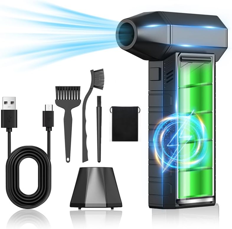 EUKI Compressed Air Duster PC Cleaner, 150000RPM Air Blower for PC ...