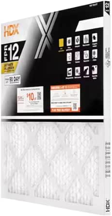 Generic Elite HDX Pleated Air Filter, 12 x 12 x 1 in, MERV 13, FPR 12 ...