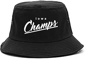 Amazon.com: IA Iowa Champs Champions State Script Bucket Hat Black ...