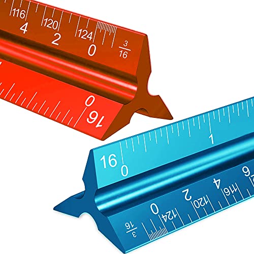 Snapklik.com : 2PCS Architectural Scale Ruler, 12 Aluminum Architect ...