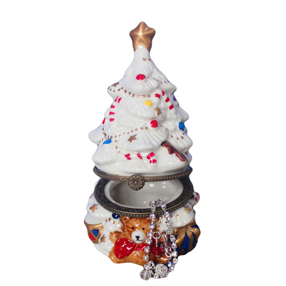 Amazon.com: LIOOBO Christmas Tree Jewelry Box Ceramic Creative Xmas ...