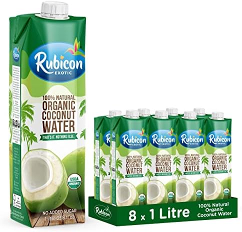 Amazon.com : Rubicon 100% Natural Organic Coconut Water | Pack of 8, 33 ...
