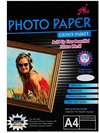 Jito JT 180-50 Glossy Photo Paper, 180 gsm, 50 Sheets A4 Size : Amazon ...