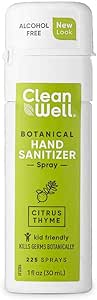 CleanWell Natural Hand Sanitizer Spray - Original Scent, 1 Ounce ...