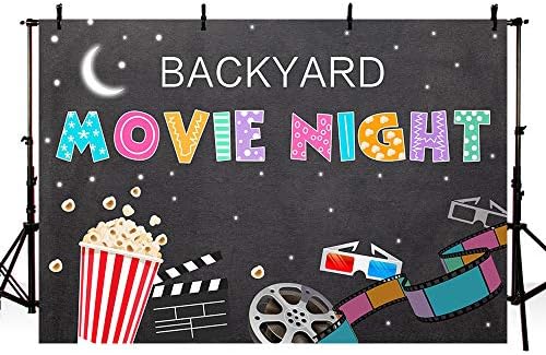 Amazon.com : MEHOFOND Movie Night Party Backdrop Backyard Movie Star ...