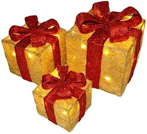 HomeZone® 3pc LED Battery Powered Light Up Glittering Sparkling Yellow ...