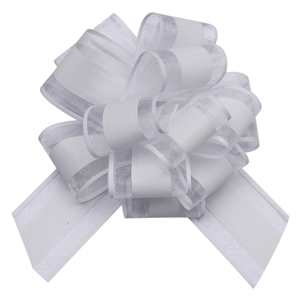 Amazon.com: HSXJJ 6 Pcs Large Gift Bow,white gift bow,6 inches,Basket ...