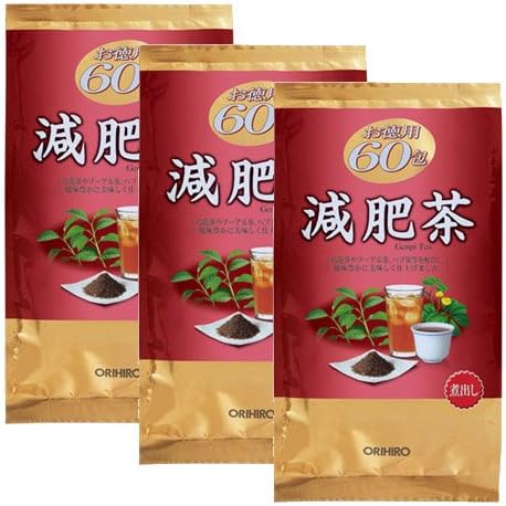 Amazon.co.jp: Orihiro Economical Weight Loss Tea, 60 Packets, Set of 3 ...