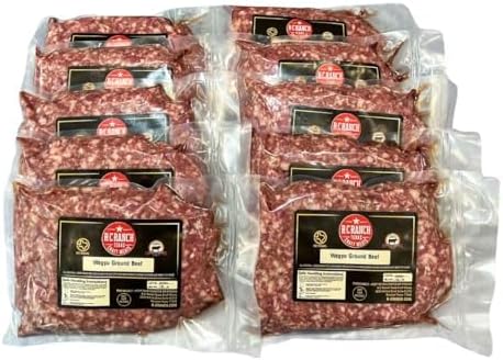 Amazon.com: R-C Ranch - Premium Wagyu Ground Beef - 10/1lb Packs ...