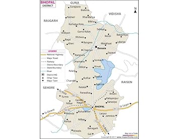 Bhopal District Map (48 Width) : Amazon.in: Home & Kitchen