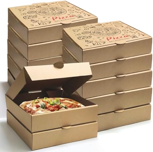 Amazon.com: WOKAV 15 pizza boxes 7.8 x 7.8 x 1.7 inch corrugated kraft ...