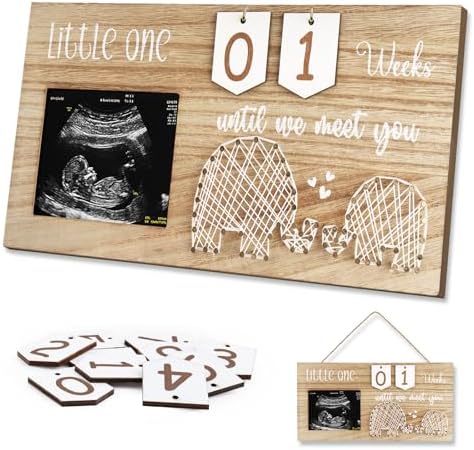 Amazon.com: Baby Sonogram Picture Frame w/ Baby Countdown Weeks ...