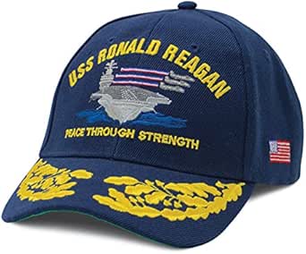 Ronald Reagan USS CVN 76 Commissioning Baseball Cap with Gold Leaf Brim ...