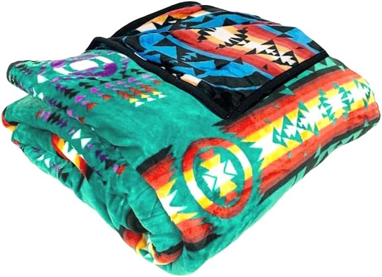 Amazon.com: Sacred Thread Fleece Blanket 79"x95" South Western Blankets ...