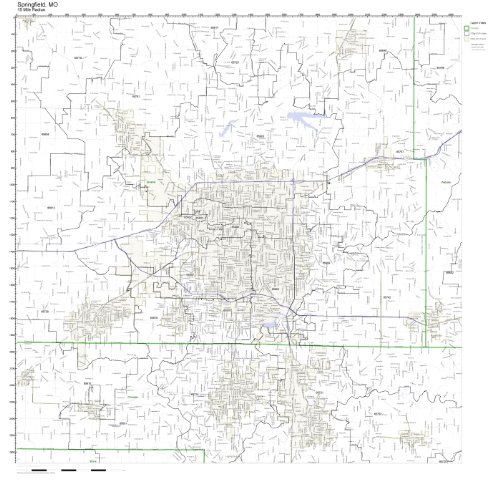 Amazon.com : Springfield, MO ZIP Code Map Laminated : Prints : Office ...