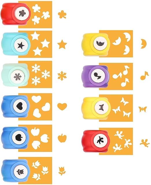 Delta Creation Paper Punch Cutter for Kids – 12 Shape Craft Punches for ...