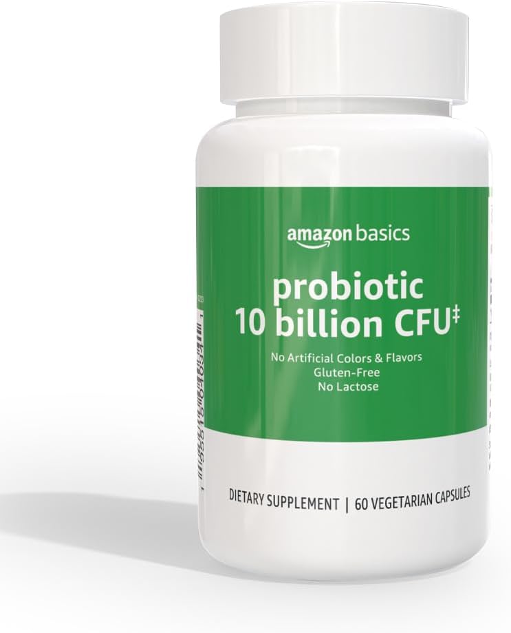 Amazon.com: Amazon Basics Daily Probiotic, 10 Billion Active Cultures ...