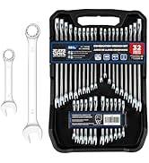 pgroup 32 Piece SAE & Metric Combination Wrench Set, 20PCS Long ...