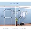 sococo Heavy Duty Portable Garment Rack, Telescopic Clothes Wardrobe 2 ...