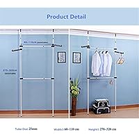 sococo Heavy Duty Portable Garment Rack, Telescopic Clothes Wardrobe 2 ...