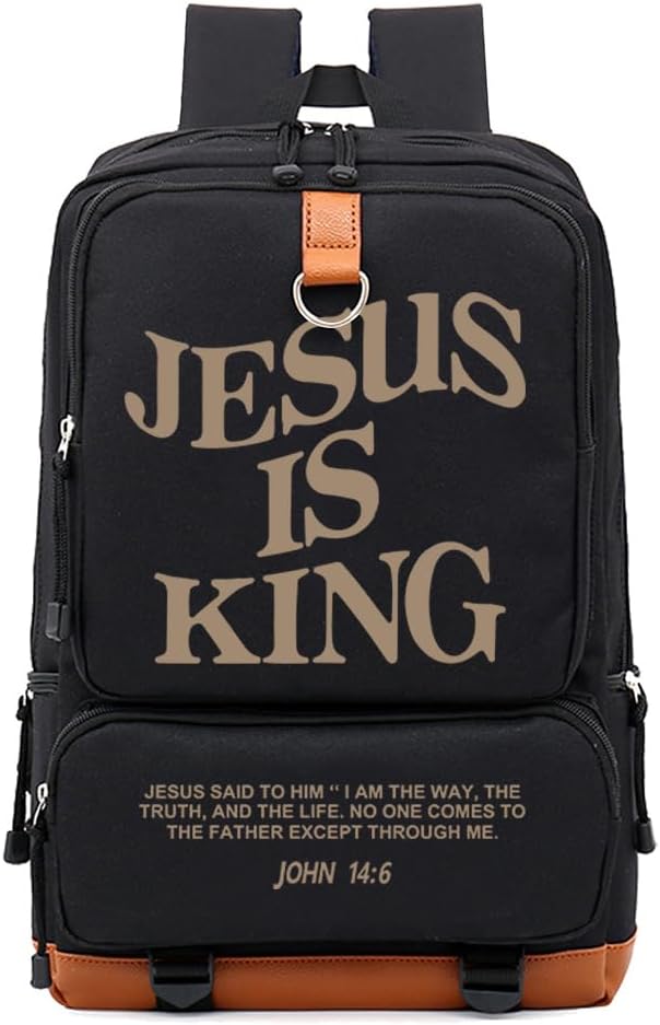 Amazon.com: DIOMMELL Jesus is King Bible Verses Backpack Canvas ...