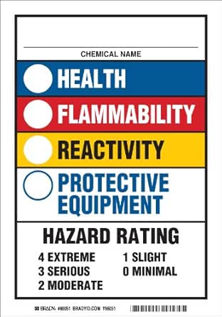 Brady 60051 0, 10" X 7" Sign, Legend, "___ Chemical Name Health ...