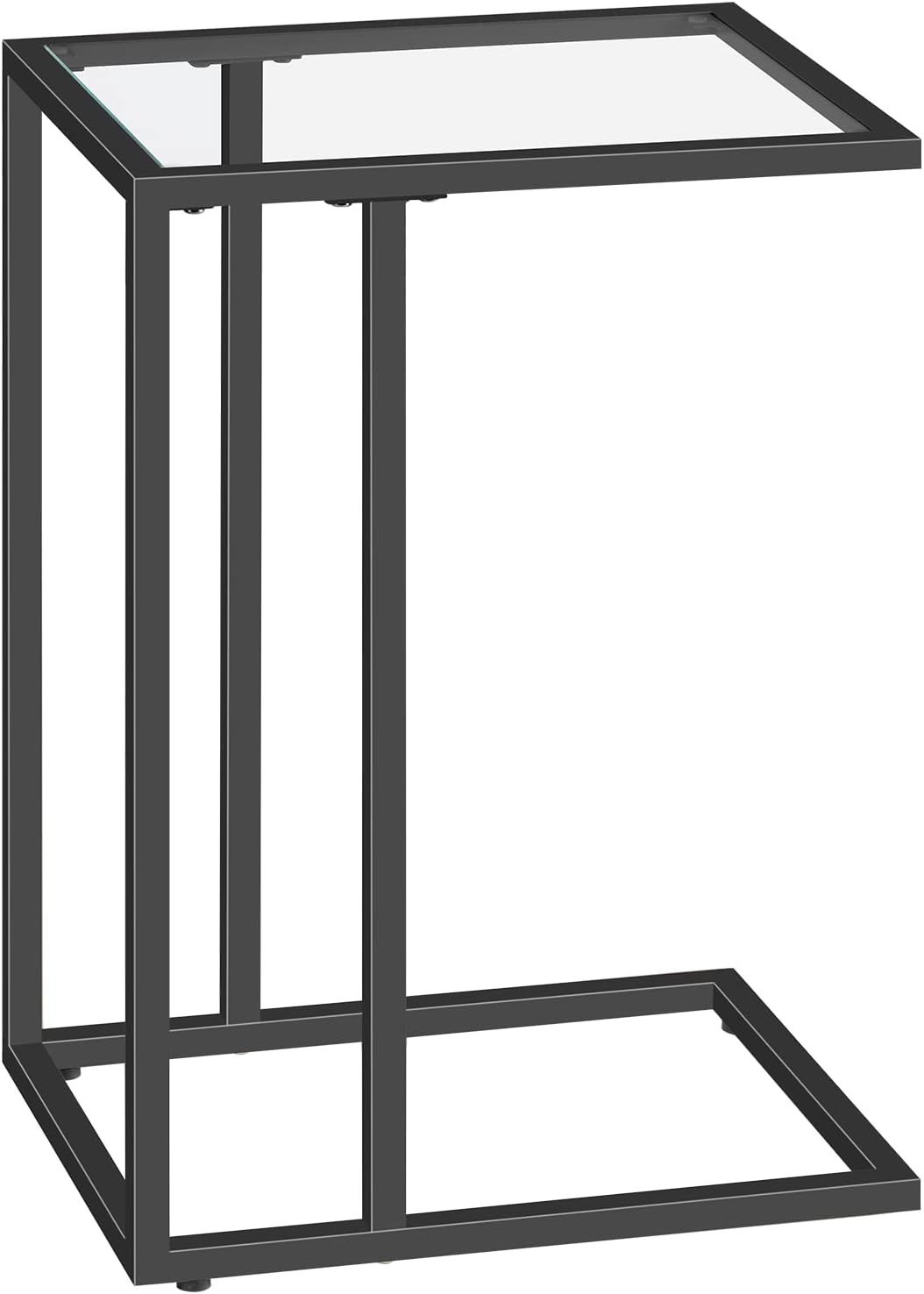 Amazon.com: HOOBRO C Shaped End Table, Tempered Glass Snack Side Table ...