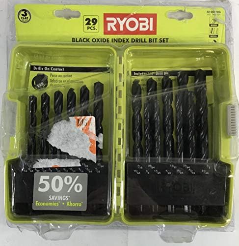 Ryobi A10D29G Black Oxide 29 Piece 135 Degree Split Point Index Drill ...