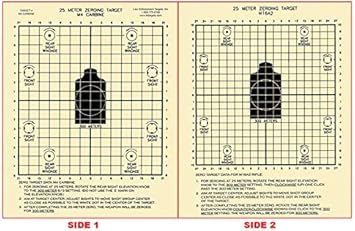 Amazon.com : M4/M16 25-Meter Two-Sided Zeroing Target Side 1 25 Meter ...