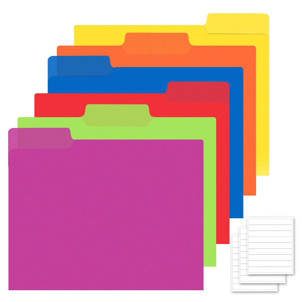 Colored Plastic File Folder 18 Pack Heavy Duty File Folders ...