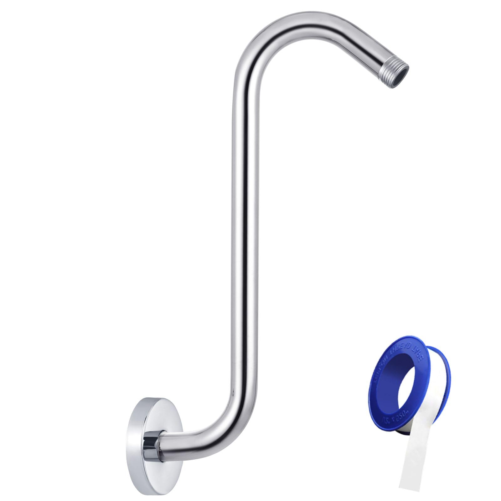 Nuodan Shower Head Extension Arm with Flange, S Shaped High Rise ...