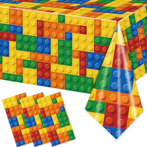 Amazon.com: GuoZhiXin 4PCS Building Block Plastic Tablecloths ...