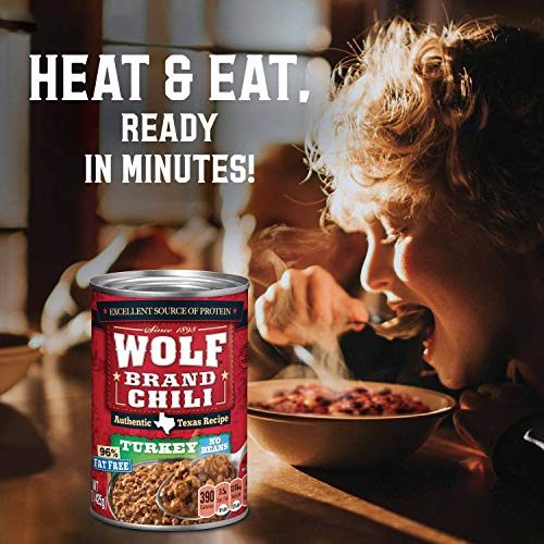 WOLF BRAND Turkey Chili Without Beans, 96% Fat Free, 15 oz. (Pack of 12 ...