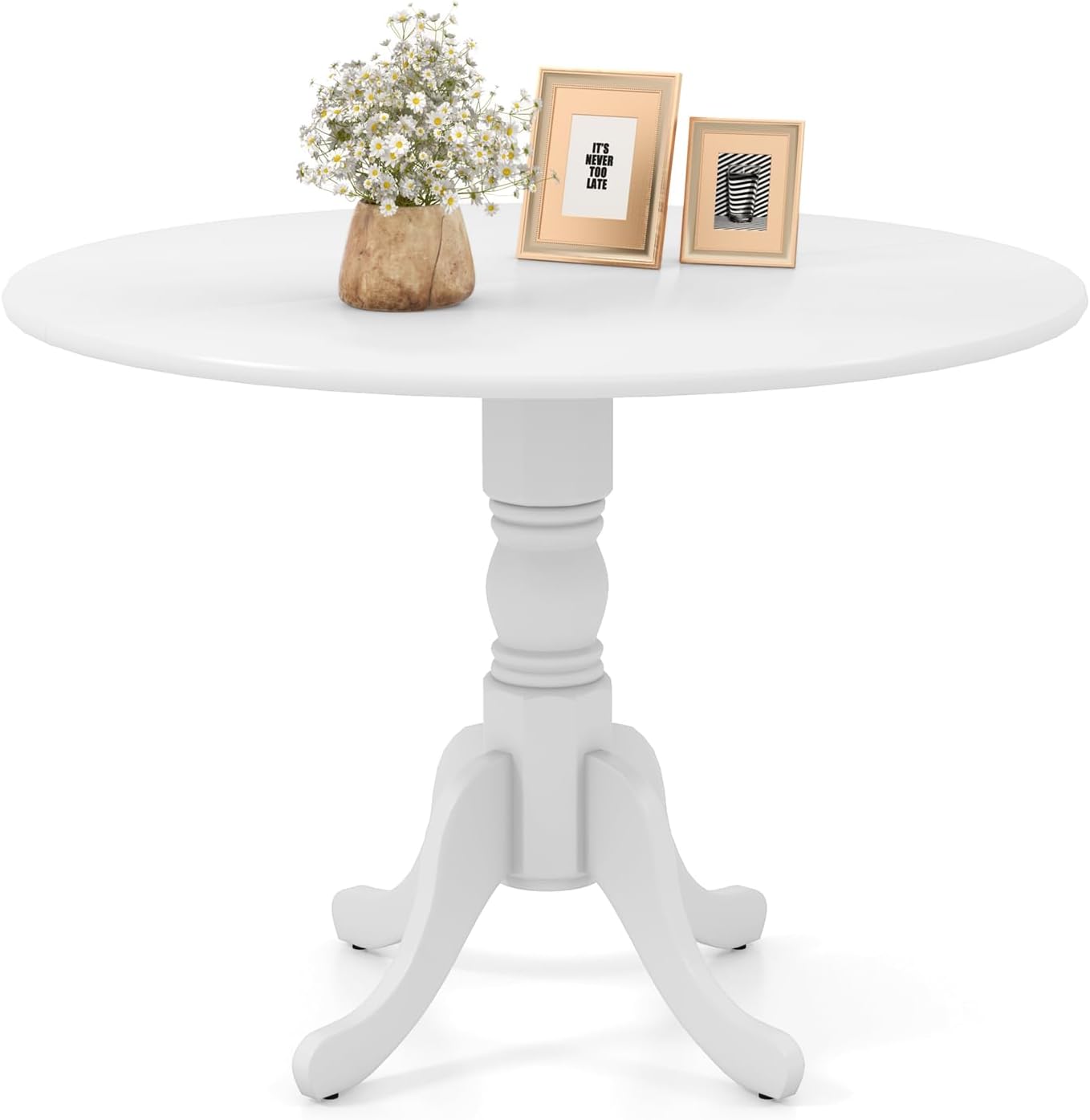 Amazon.com - COSTWAY Round Dining Table for 4, 39-inch Wooden Kitchen ...