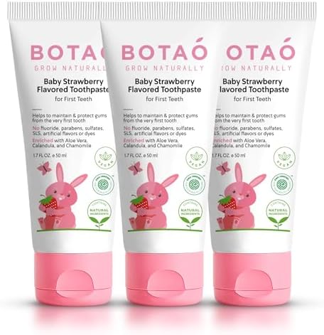 Amazon.com : BOTAO Fluoride Free Baby Toothpaste | Natural Toddler ...