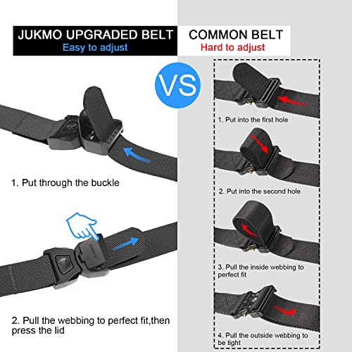 JUKMO Quick Release Tactical Belt, Military Work 1.5″ Nylon Web Golf ...