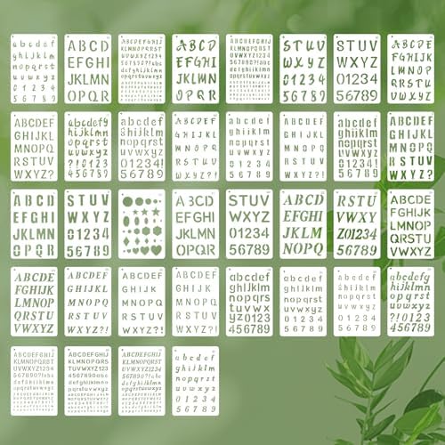 Amazon.com: Small Letter Number Stencils – 36 PCS Reusable Multi-Size ...