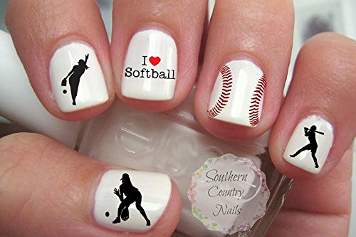Amazon.com : Sports Softball Nail Art Designs Decals : Beauty ...