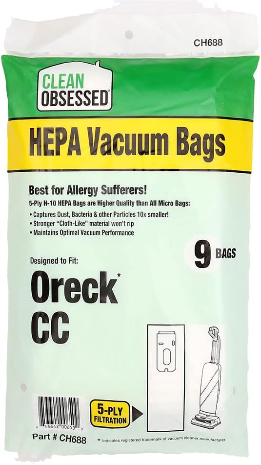 Amazon.com - Oreck Type CC HEPA Upright Vacuum Cleaner Bag, AK1CC6H, 6 ...