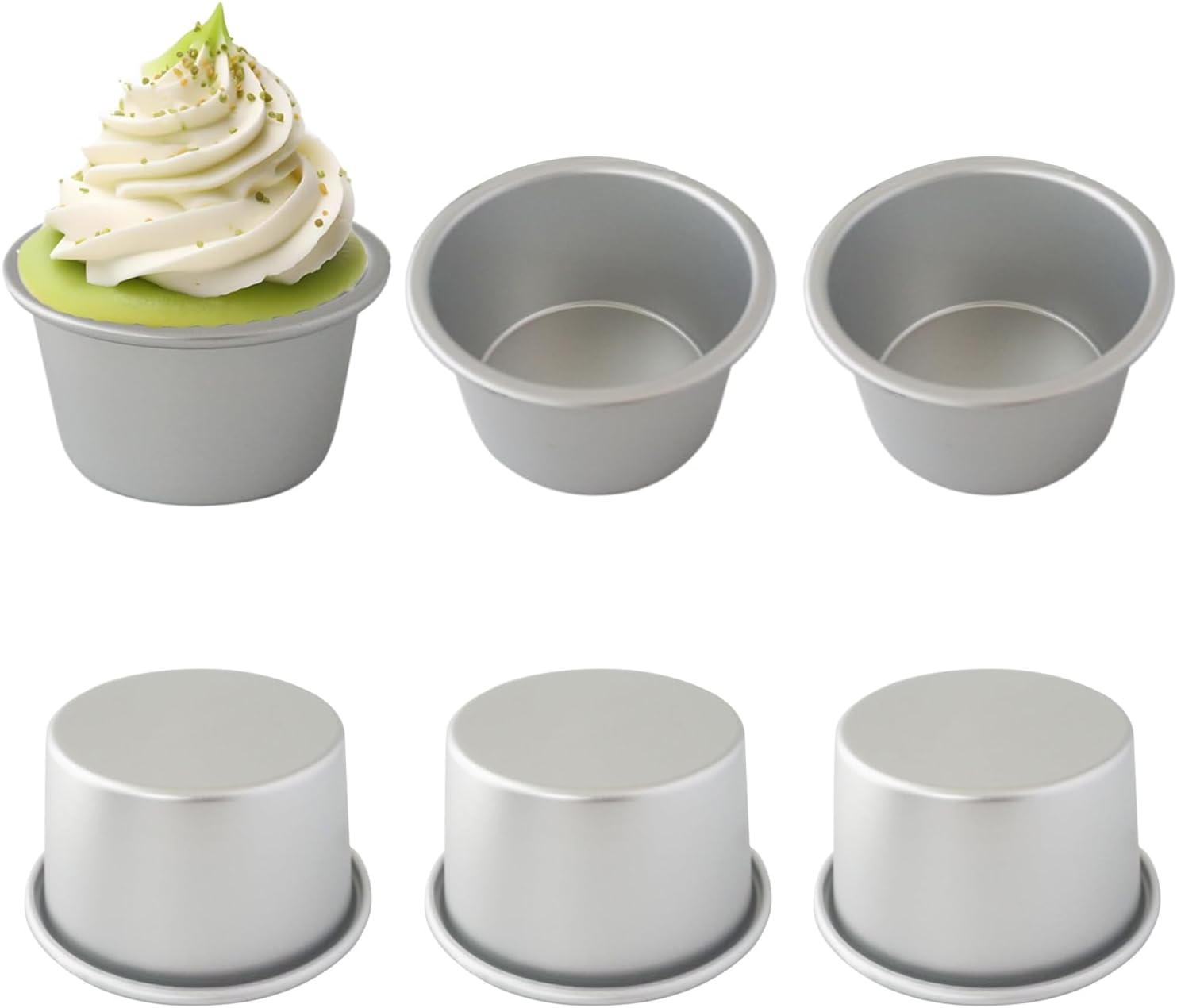Amazon.com: Heluok Aluminum Tart Pan Set, 6 PCS Popover Pan Single ...